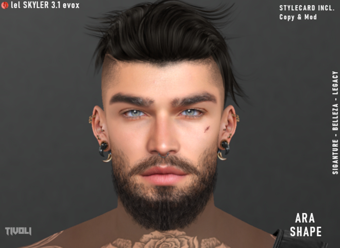Second Life Marketplace - -tivoli inc - SKYLER shape for lelutka skyler head 3.1 EVOX (ARA)